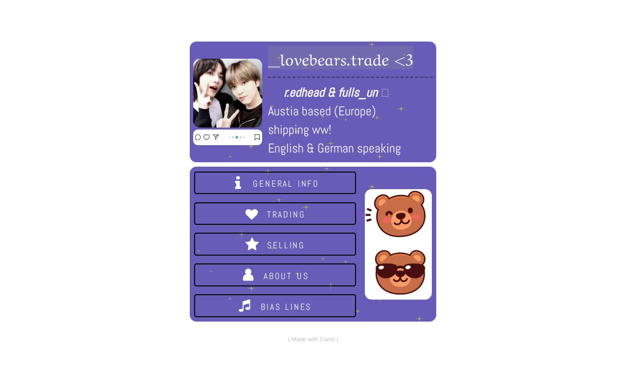 info carrd _lovebears.trade